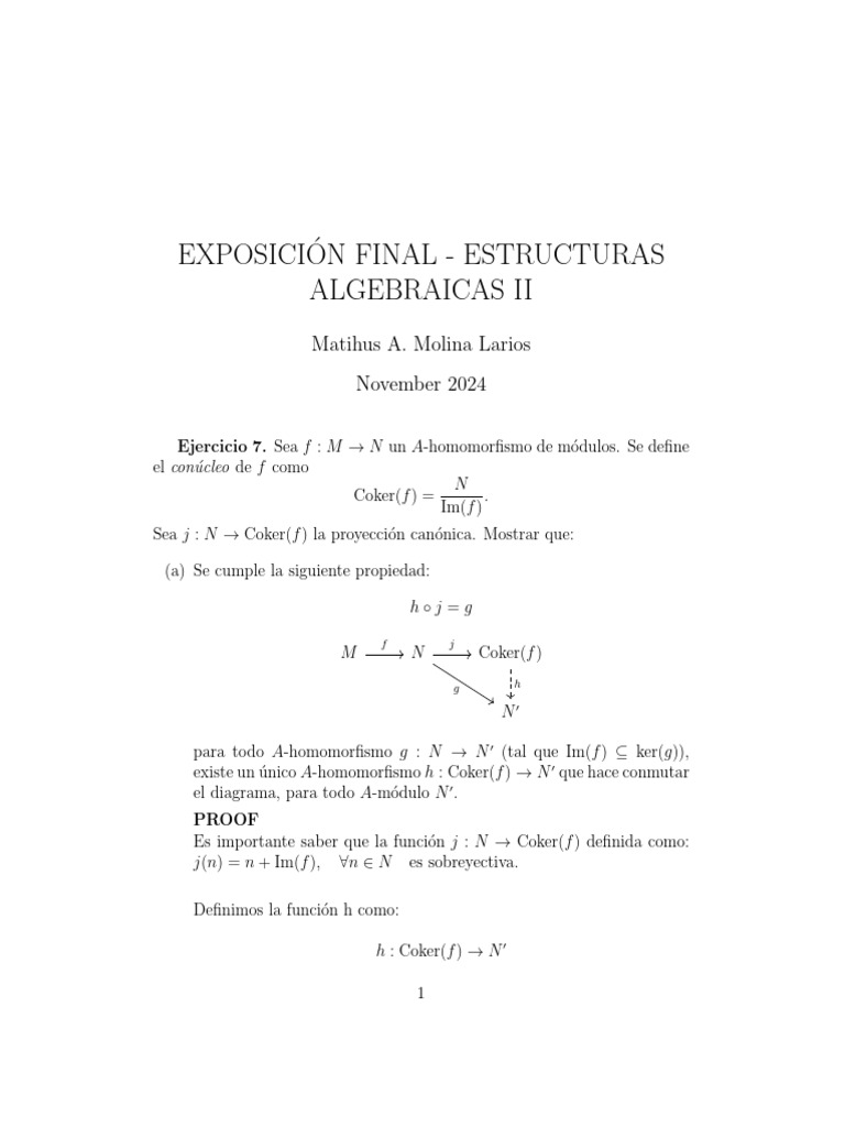 EXPOSICIÓN_FINAL_ESTRUCTURAS_ALGEBRAICAS_II | PDF | Matemáticas | Conceptos matemáticos