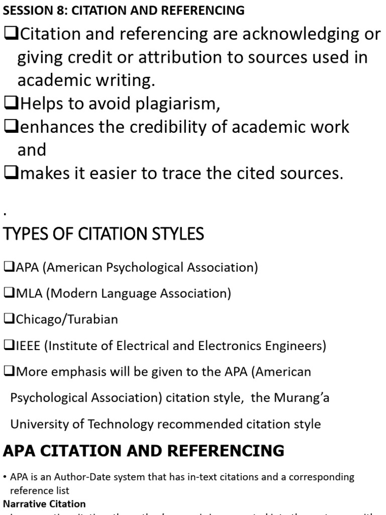 2 Session 8 Citation and Referencing | PDF | Citation | Bibliography