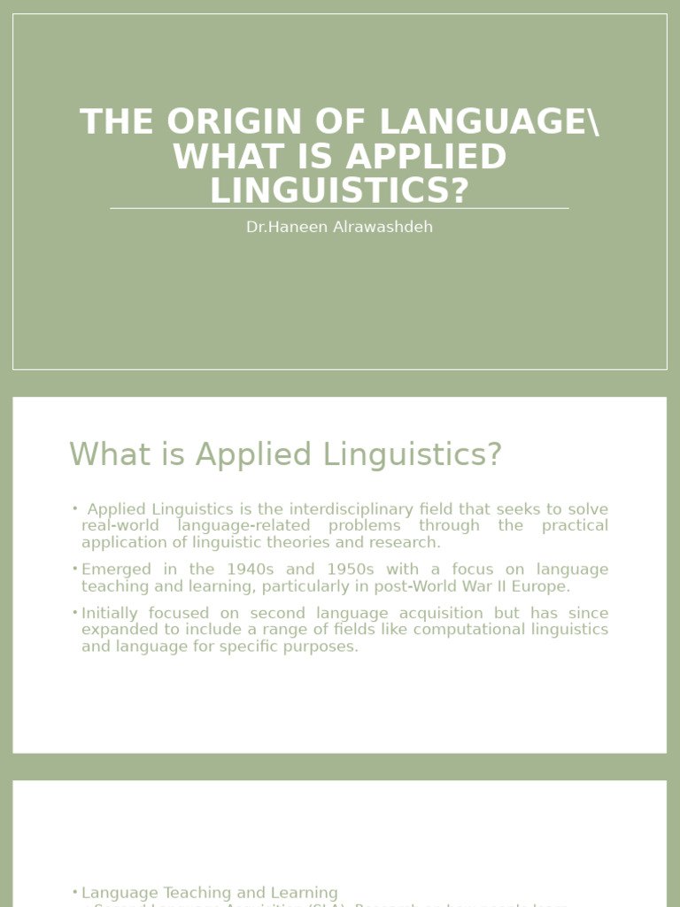 Applied Linguistics | PDF