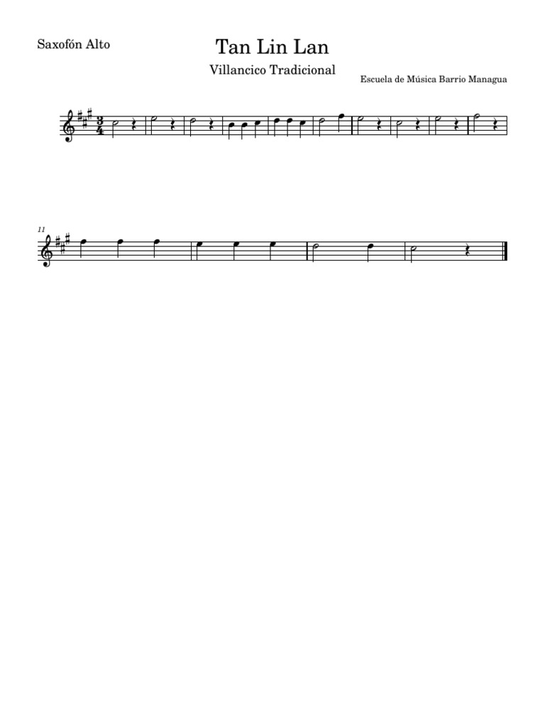 Tan Lin Lan Saxo-Saxofón - Alto | PDF