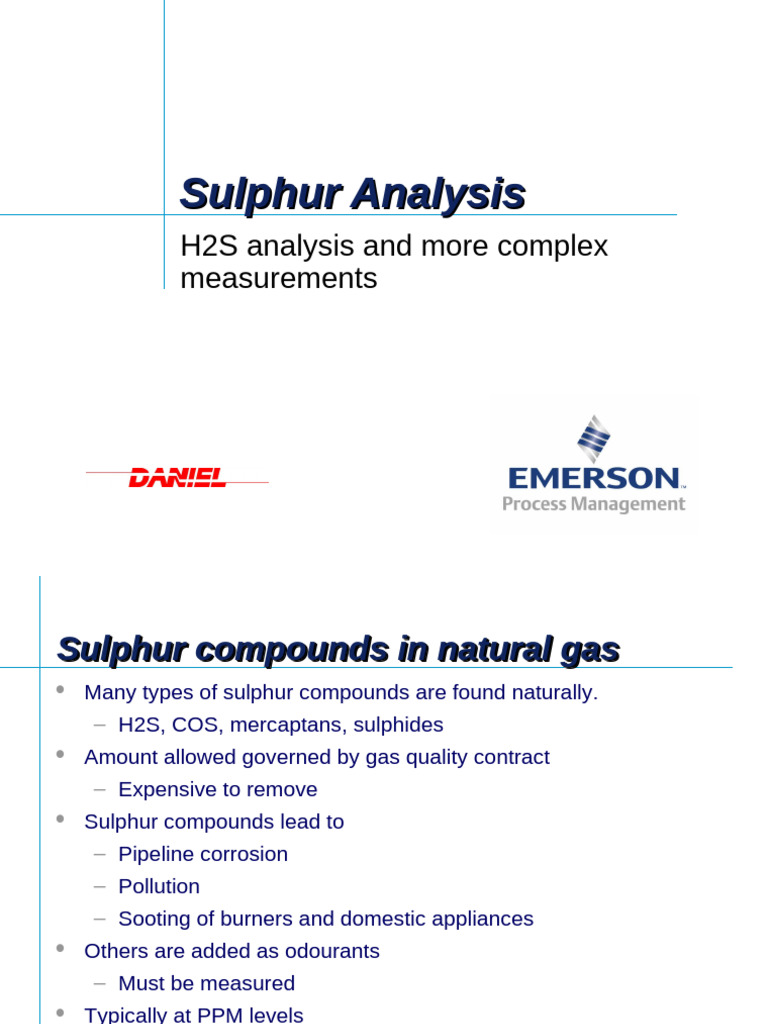 Sulphur Compounds in Natural Gas Analysis | PDF | Gas Chromatography ...