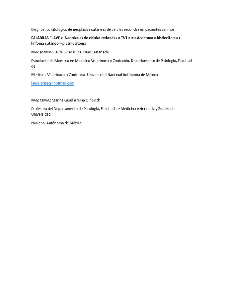 Diagnóstico citológico de neoplasias | PDF | Cáncer | Nucleo celular
