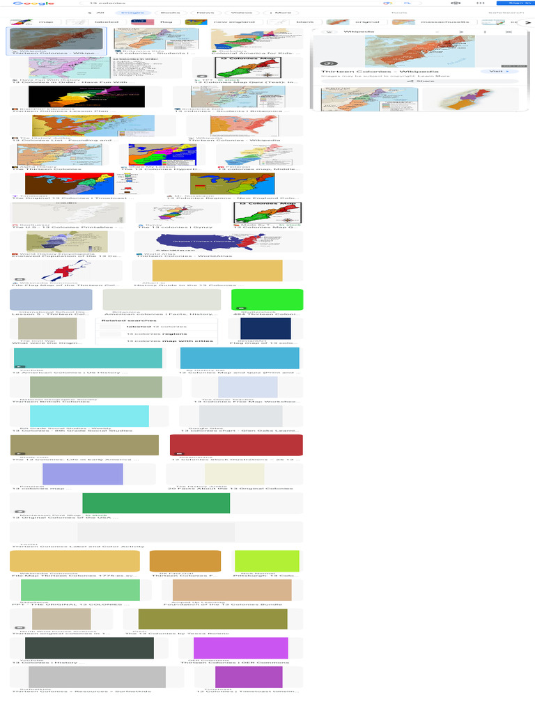 13 Colonies Map and Resources Guide | PDF | Wikipedia | Websites