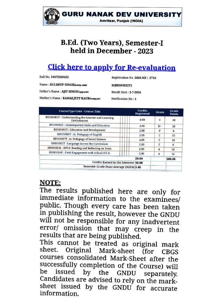 Document 3 My B.ed DMC | PDF