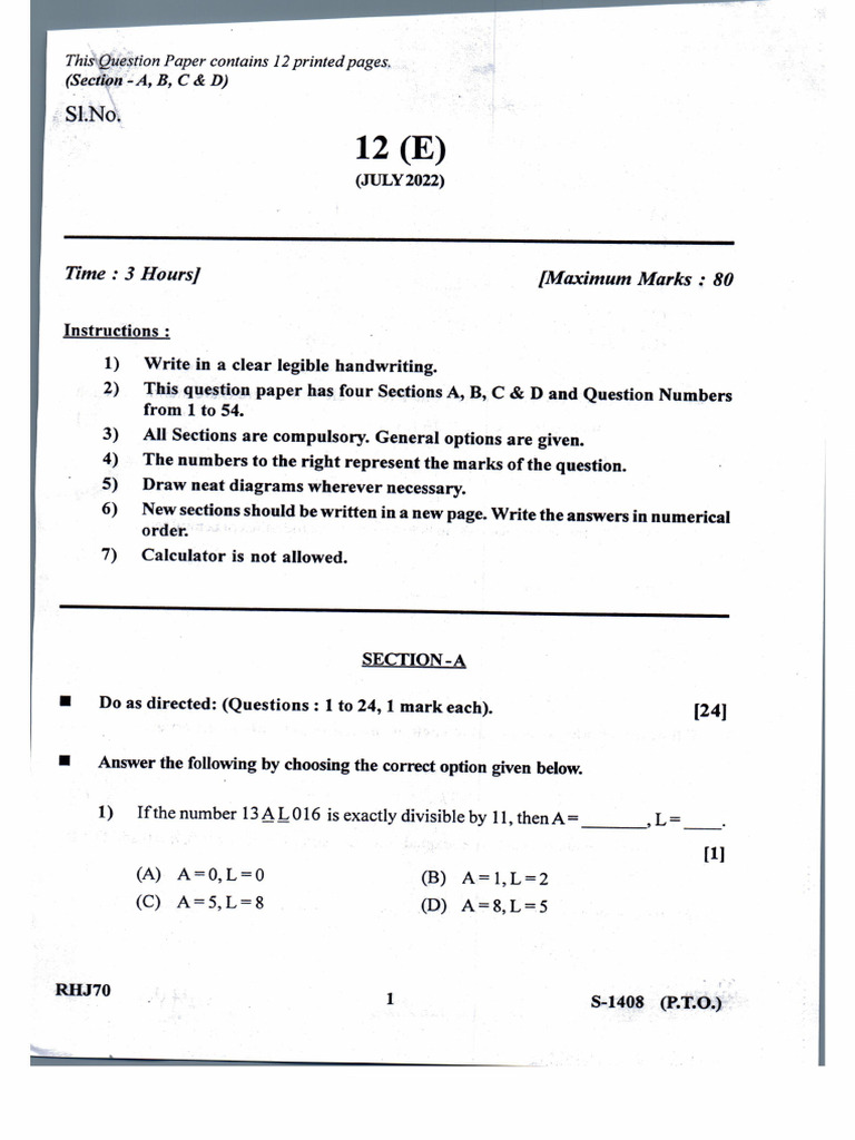 maths paper | PDF