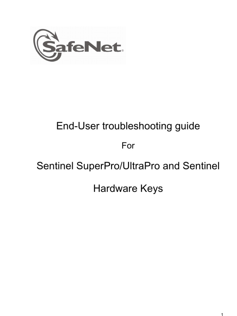 Safenet Sentinel End User Guide Pdf Microsoft Windows Device Driver