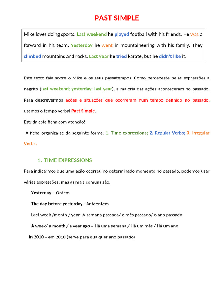 Past Simple_rules (1) | PDF | Linguistics | Semantic Units