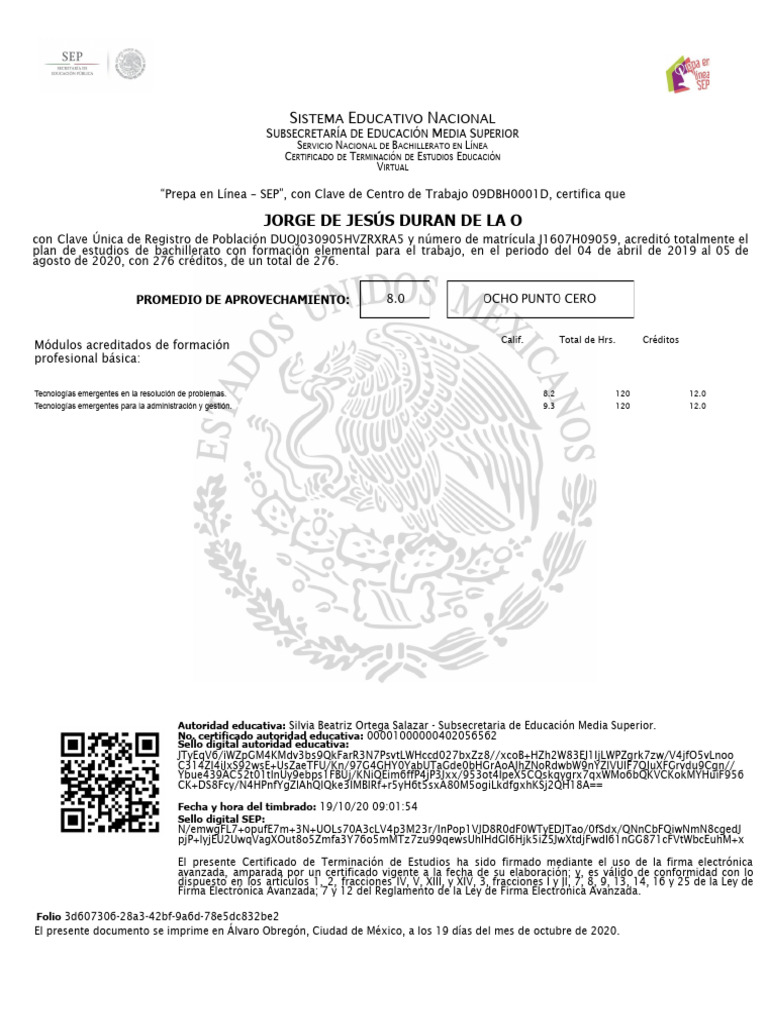 Certificado de PREPA | PDF Certificado de PREPA | PDF