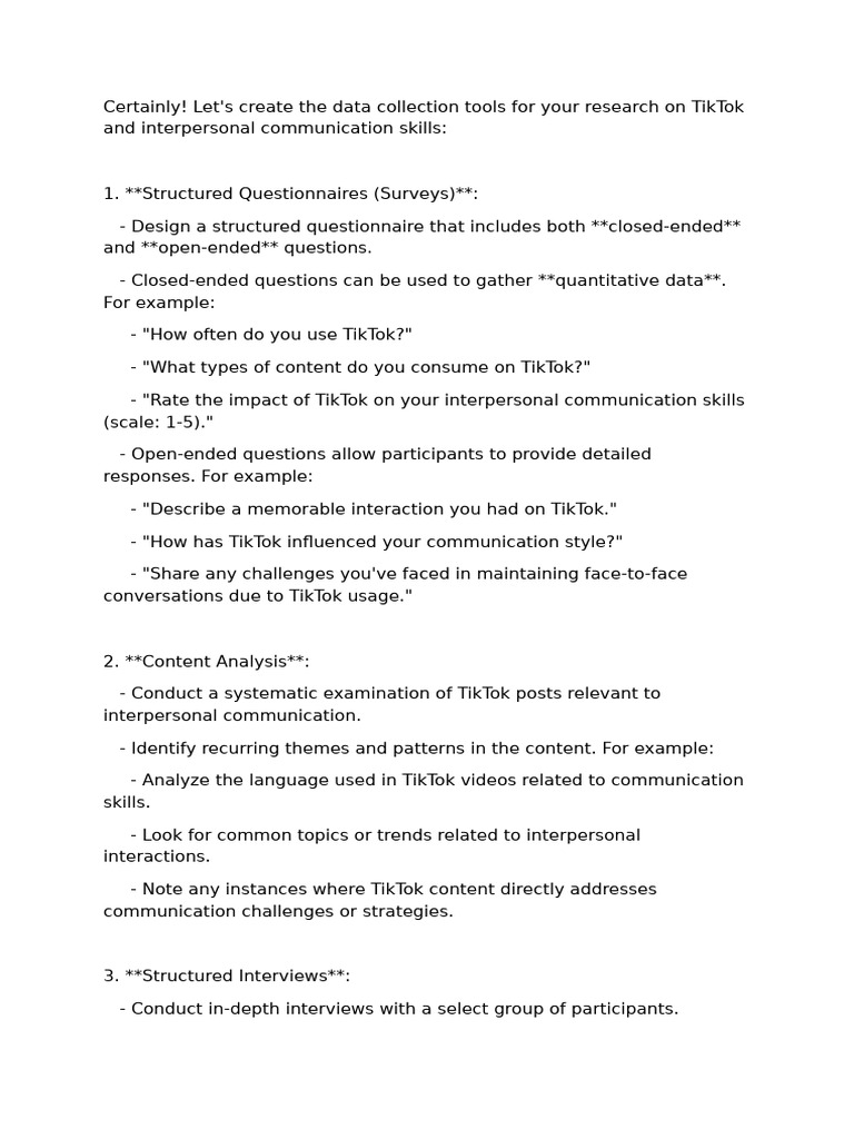 Data Collection Tools | PDF