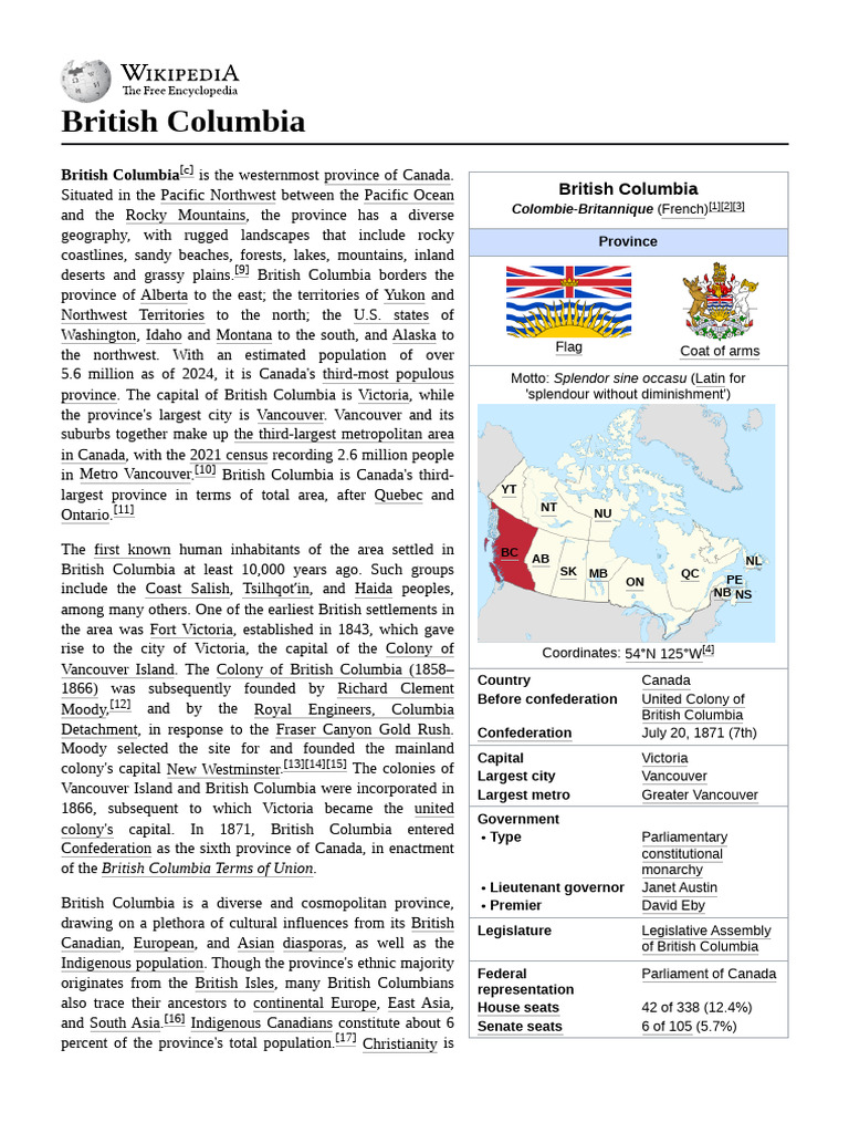 Overview of British Columbia, Canada | PDF | British Columbia