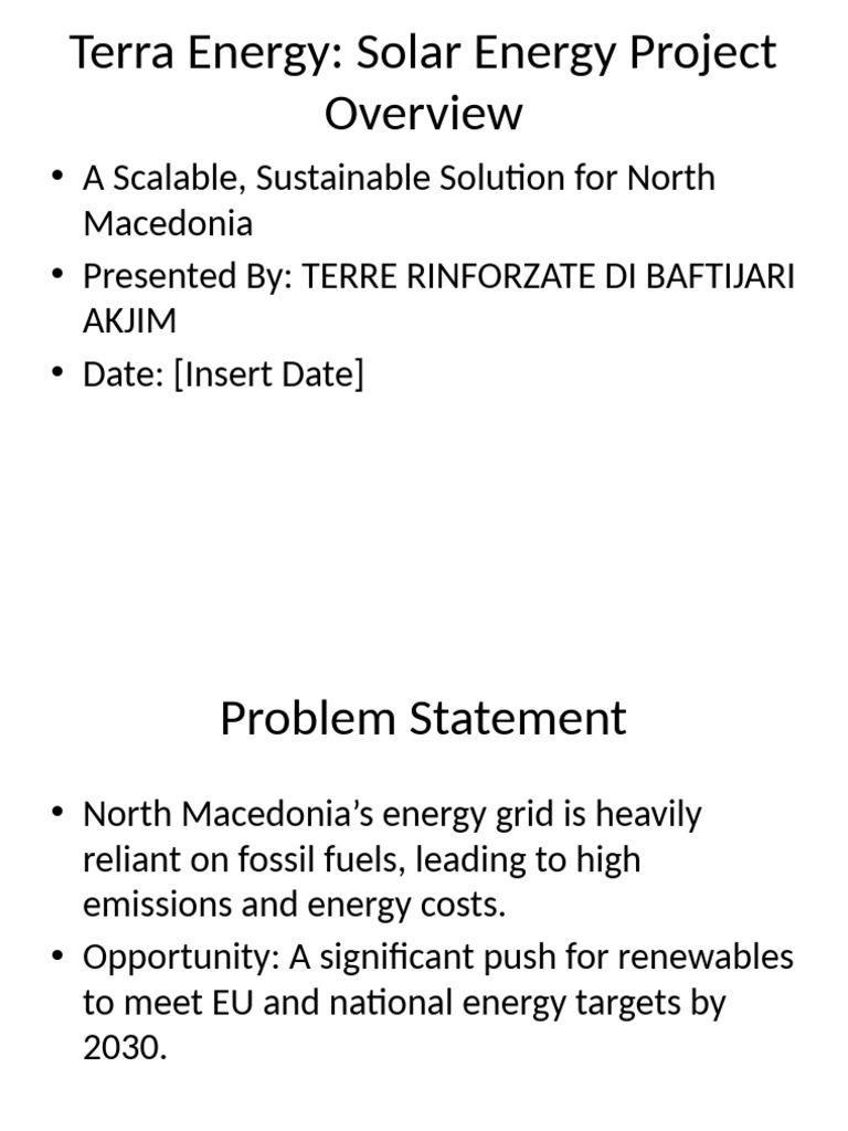 Terra Energy Pitch Deck | PDF | Renewable Energy | Solar Power
