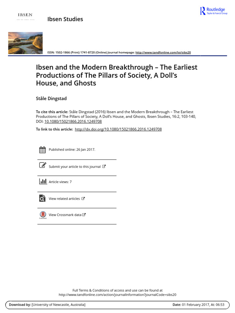 Ibsen and The Modern Breakthrough. Dingstad | PDF | A Doll's House