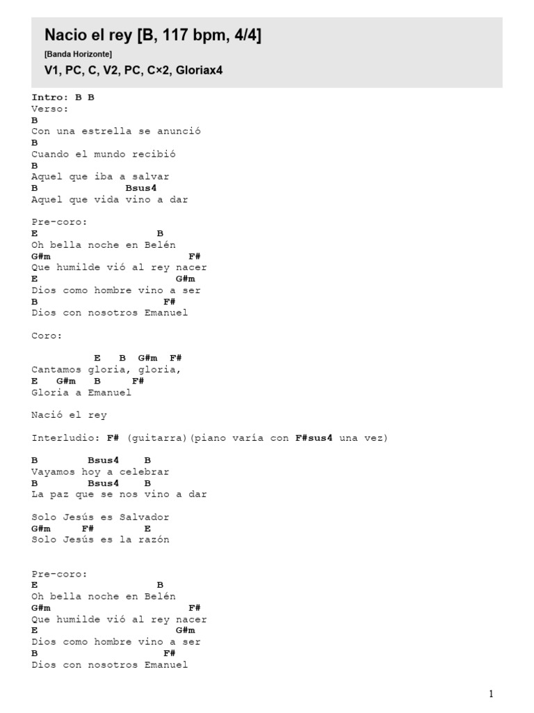 Nacio El Rey - B | PDF