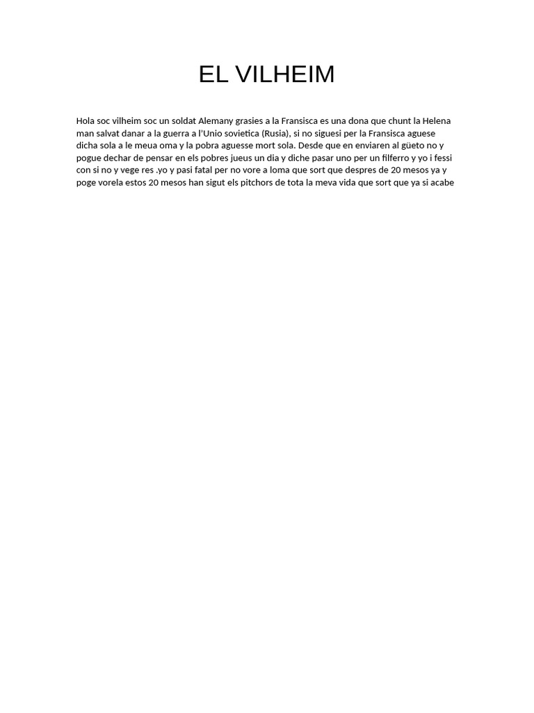 El Vilheim: Memorias de Guerra | PDF