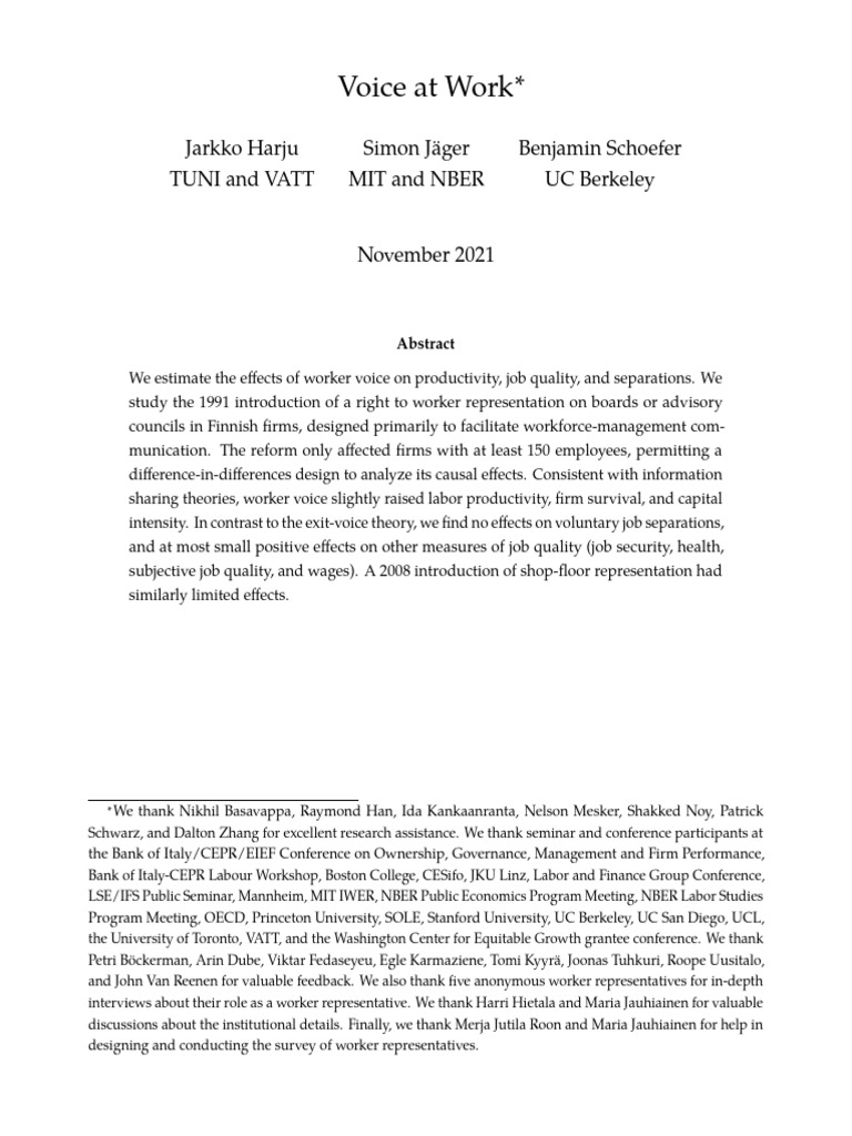 Voice at Work | PDF | Employment | Board Of Directors