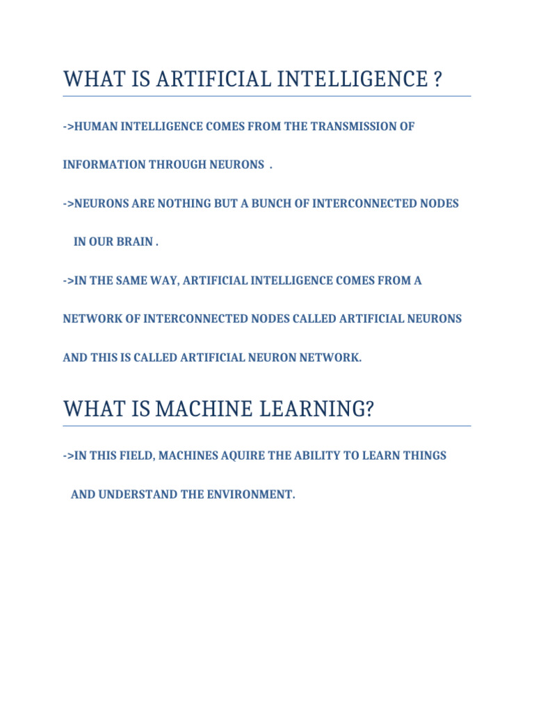 What Is Artificial Intelligence | PDF