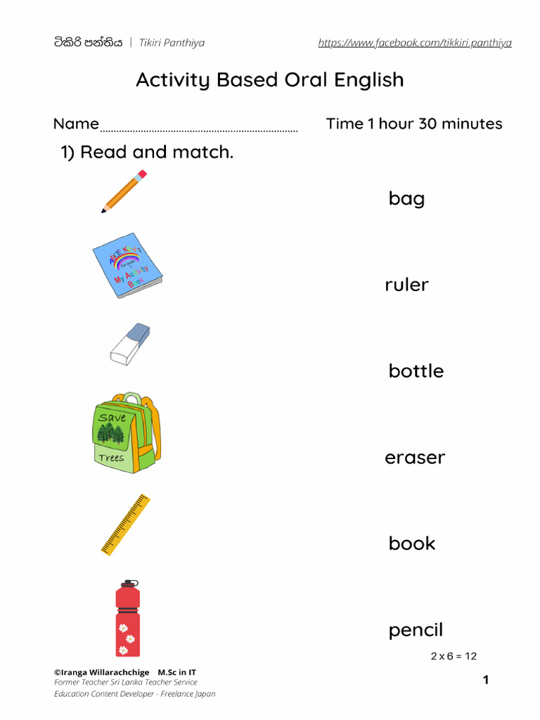 Activity Based Oral English - 1 paper | PDF