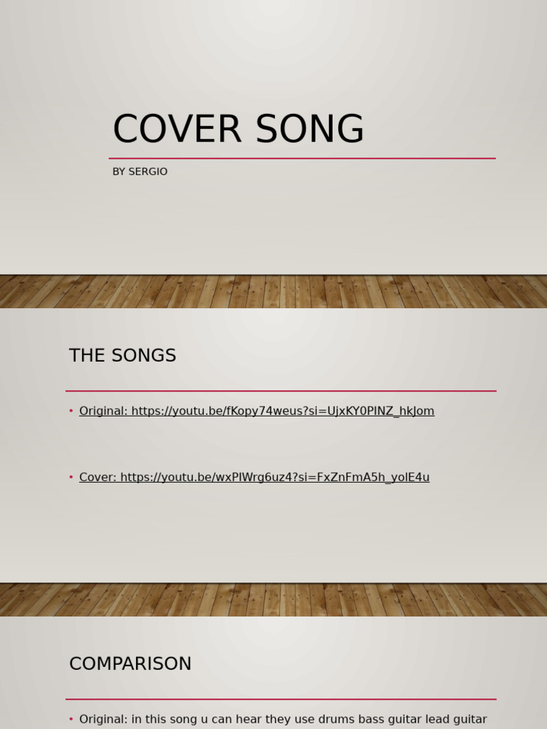 Cover Song Comparison by Sergio | PDF