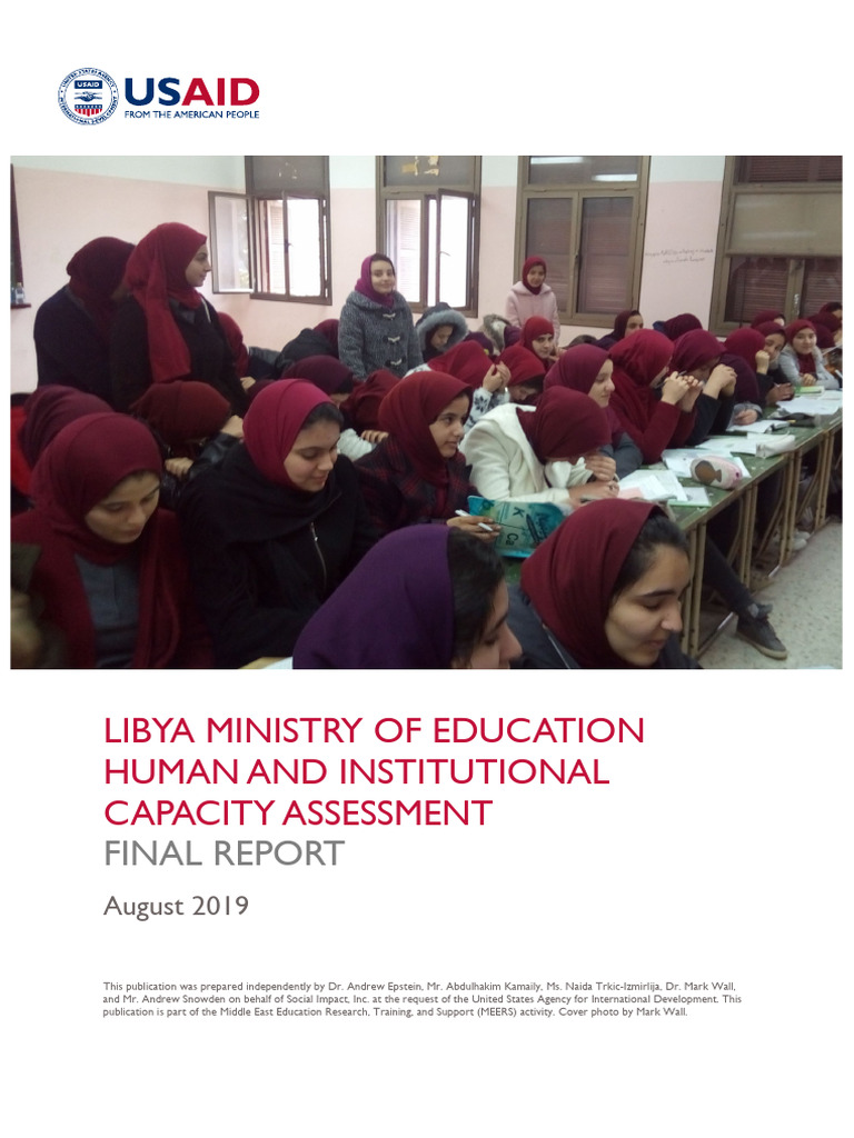 Libya Ministry of Education Human and Institutional Capacity Assessment ...
