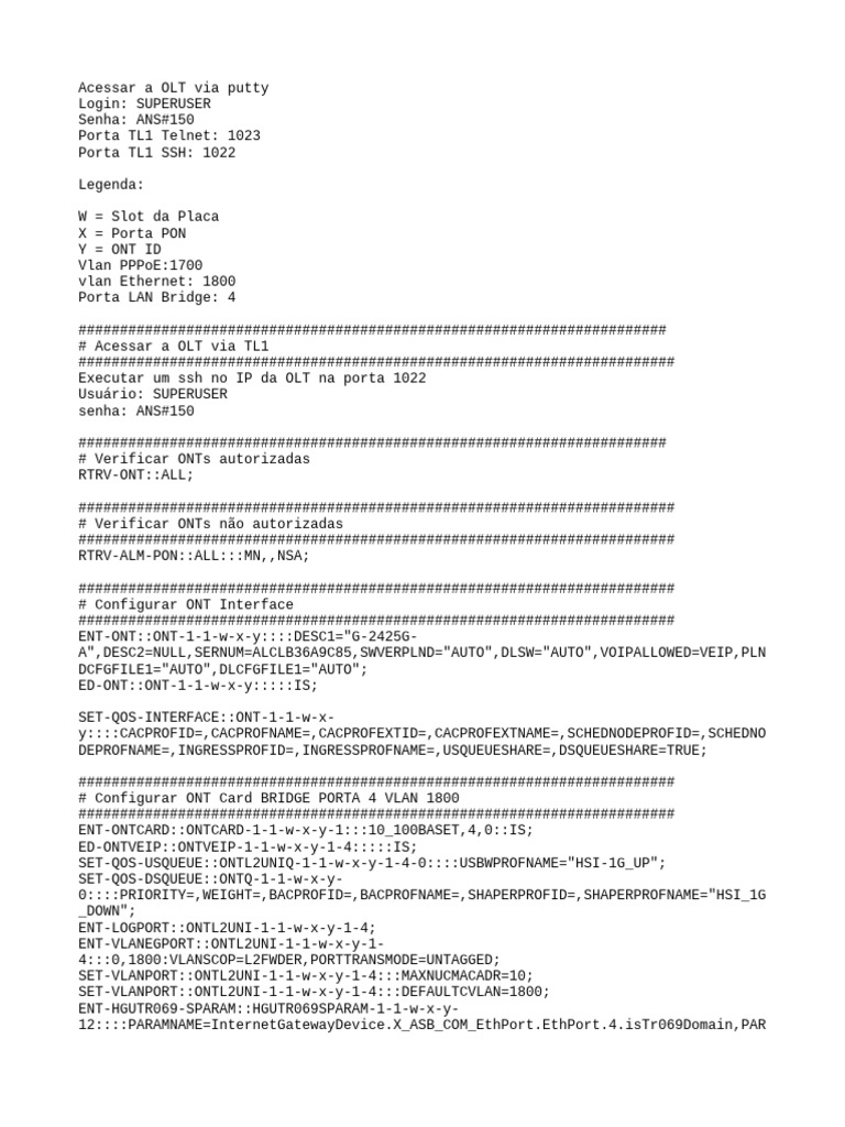ONT Router+Ethernet Bridge TL1 | PDF
