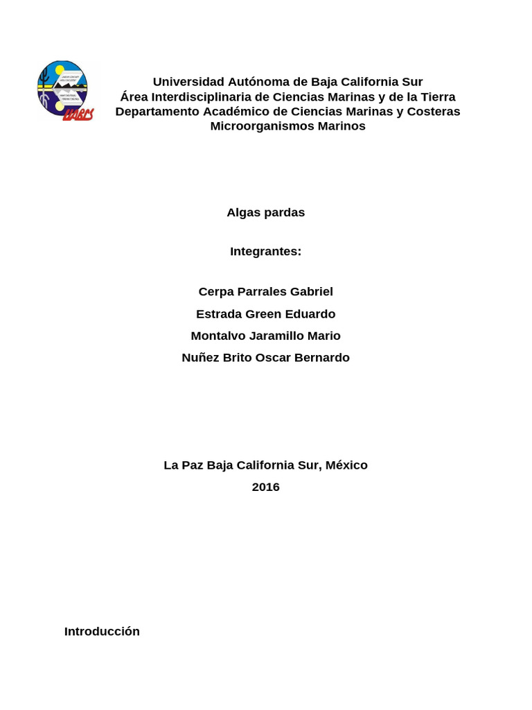 Algas Pardas | PDF | Algas | Biología