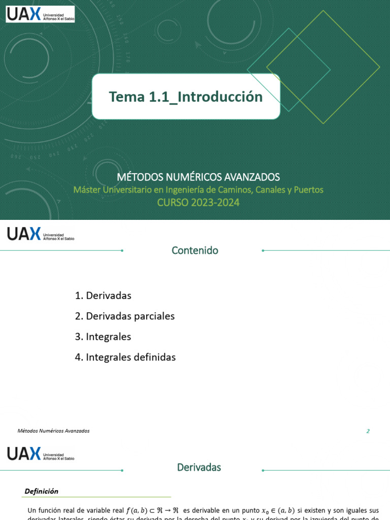 Mna - Introducción 1 - 1 PDF | PDF | Integral | Derivado