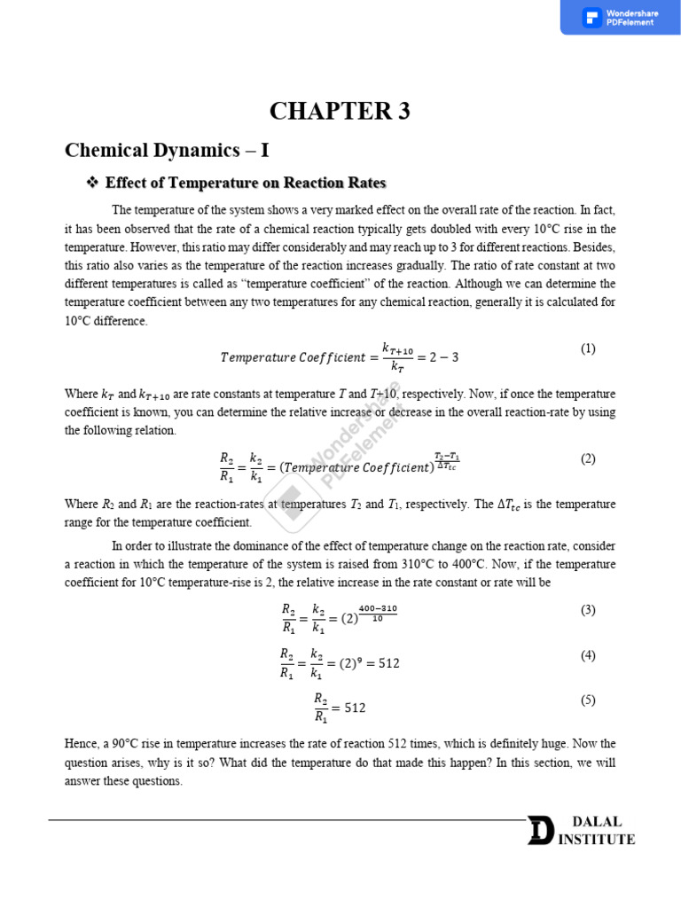 Lesson 7 Chemical Dynamics I | PDF | Reaction Rate | Activation Energy