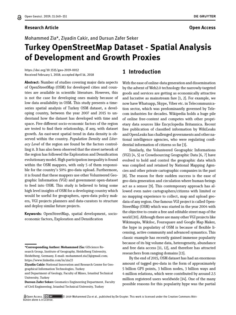 10.1515_geo-2019-0012 | PDF | Geographic Information System
