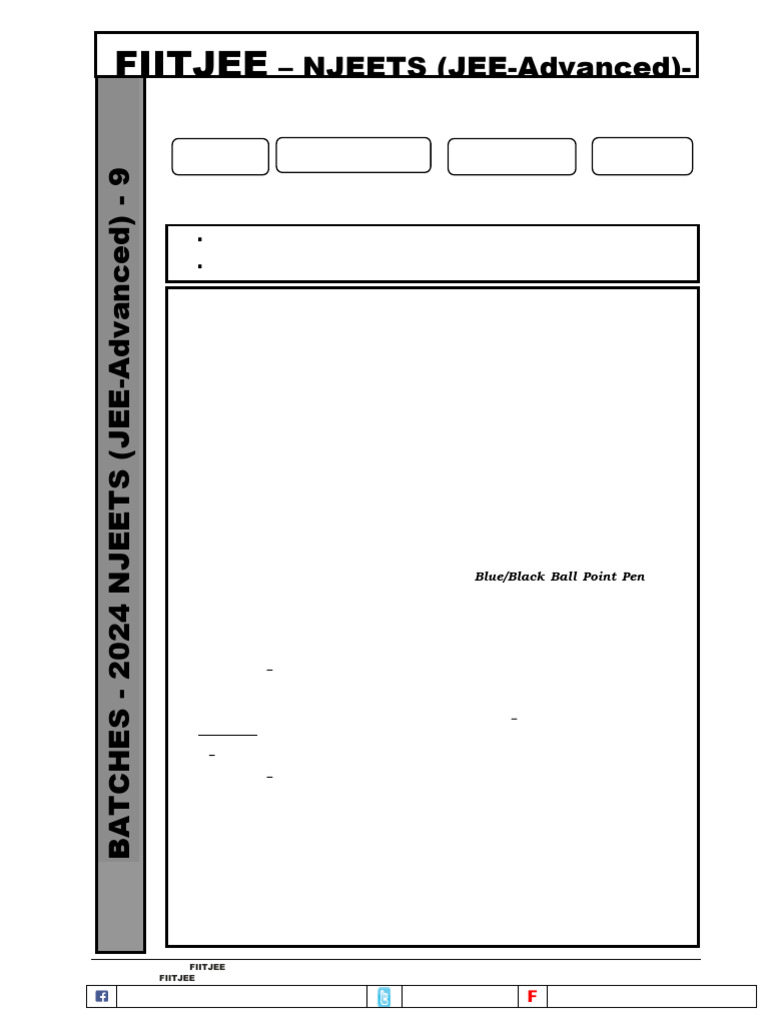 (@bohring - Bot) Njeets FT 9 - Jee Adv P 2 | PDF | Titration | Chemistry