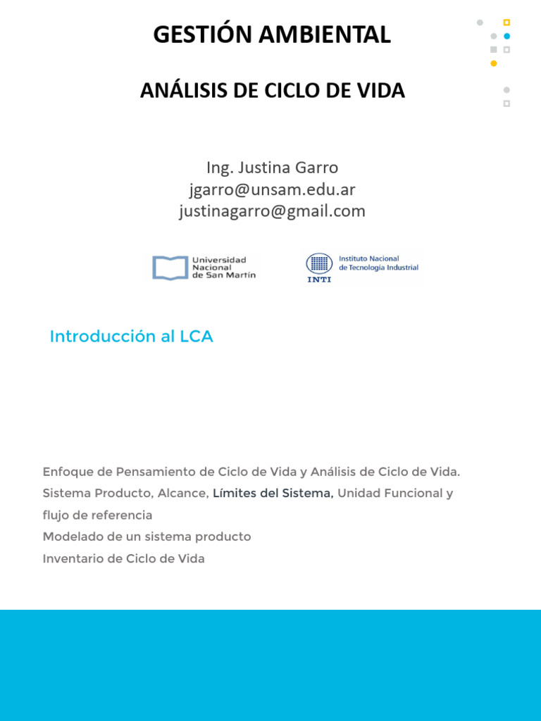 Análisis de Ciclo de Vida | PDF | Evaluación del ciclo de vida | Entorno natural