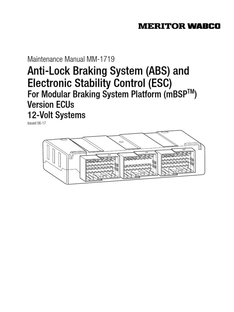 Anti-Lock Braking System (ABS) and (ESC) MBSP Service Manual | PDF ...