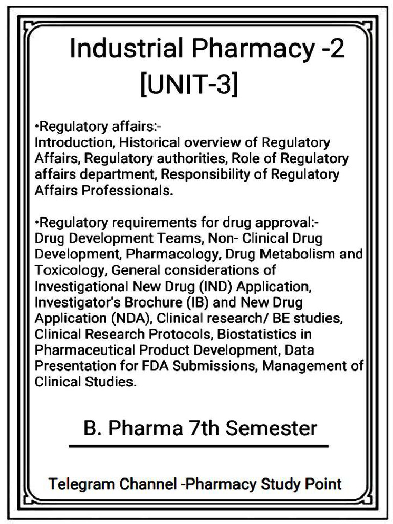 Industrial Pharmacy - 2 - Unit-3 - B. Pharma 7th Semester | PDF