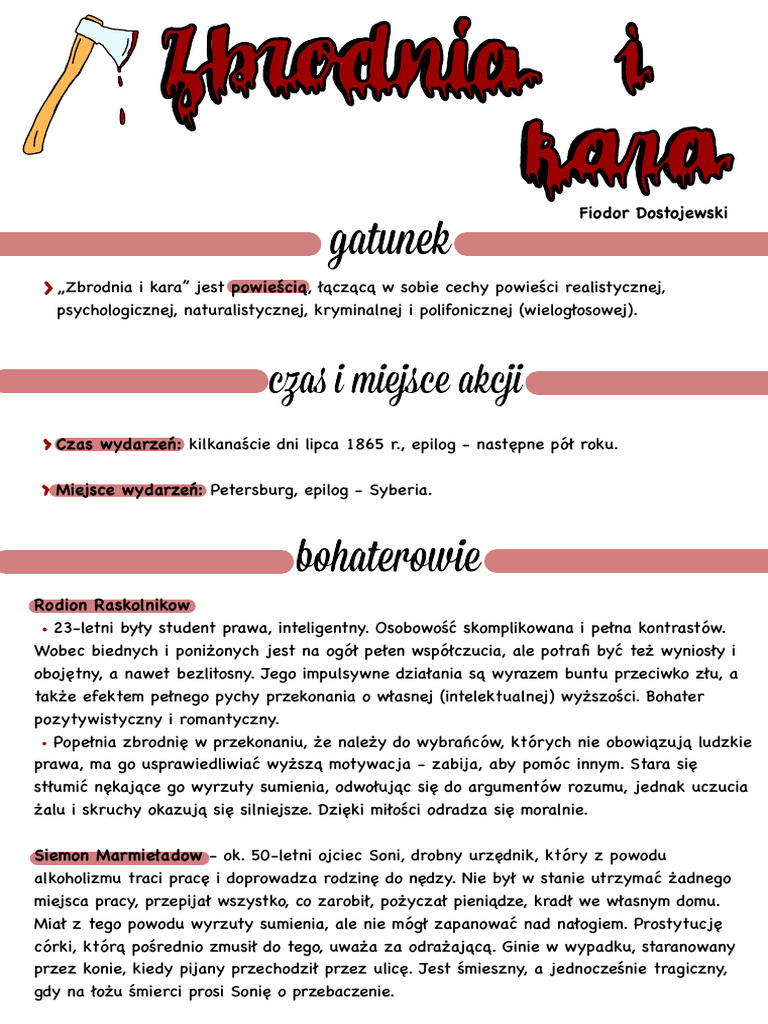 Zbrodnia I Kara" Fiodor Dostojewski | PDF