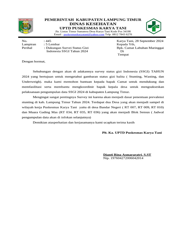 Surat Undangan Ssgi | PDF