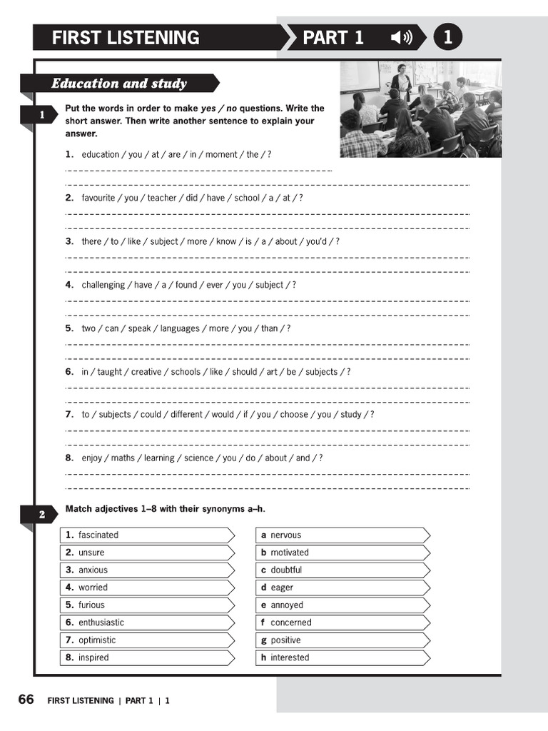 S3 - Aula 1 & 2 Listening Part 1 and 2 | PDF