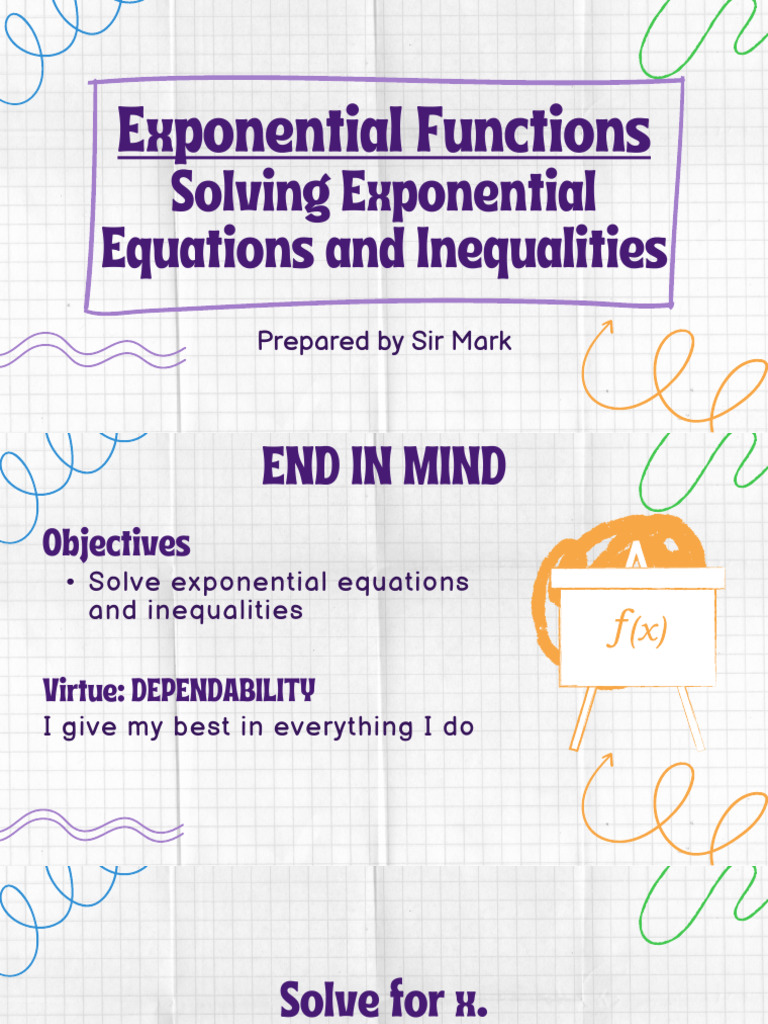 GM 2.02 Exponential Function Solving Exponential Equations and Inequalities 1 | PDF