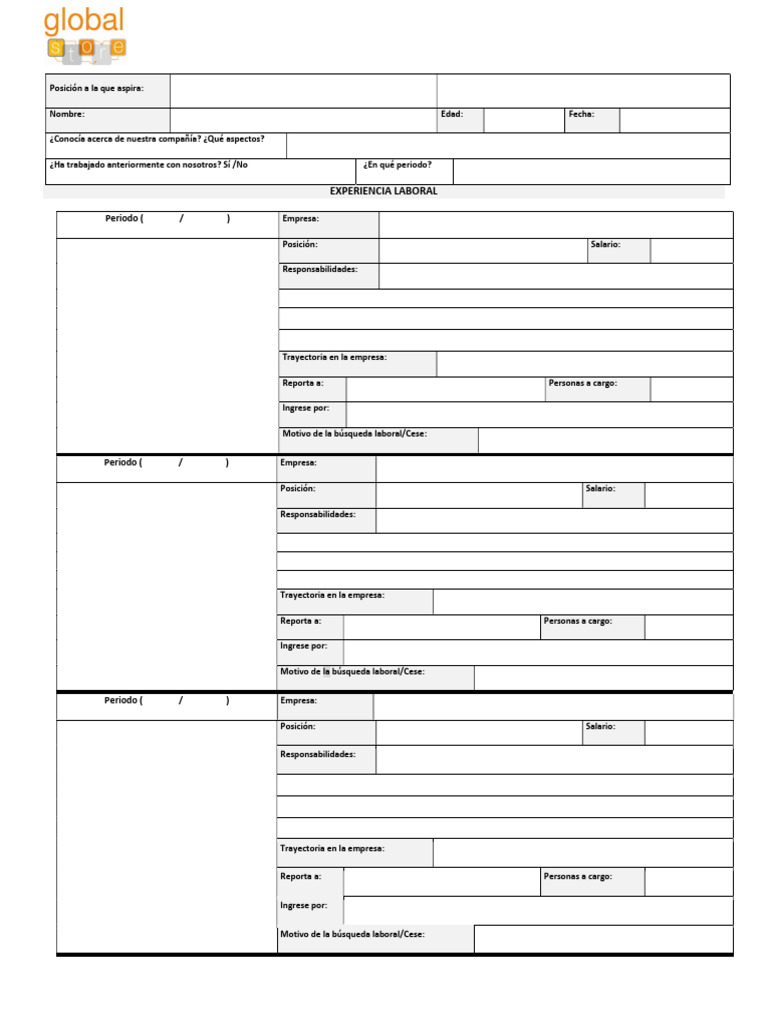 Formulario Solicitud de Empleo | PDF | Business