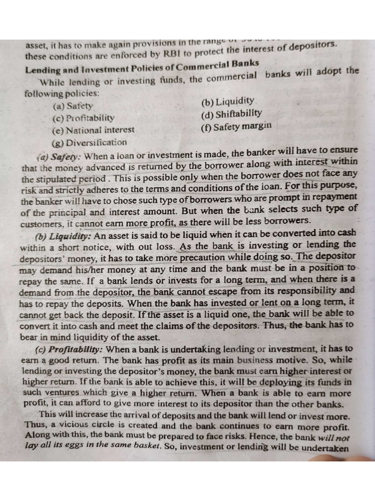 Unit-1 Principles of Lending | PDF