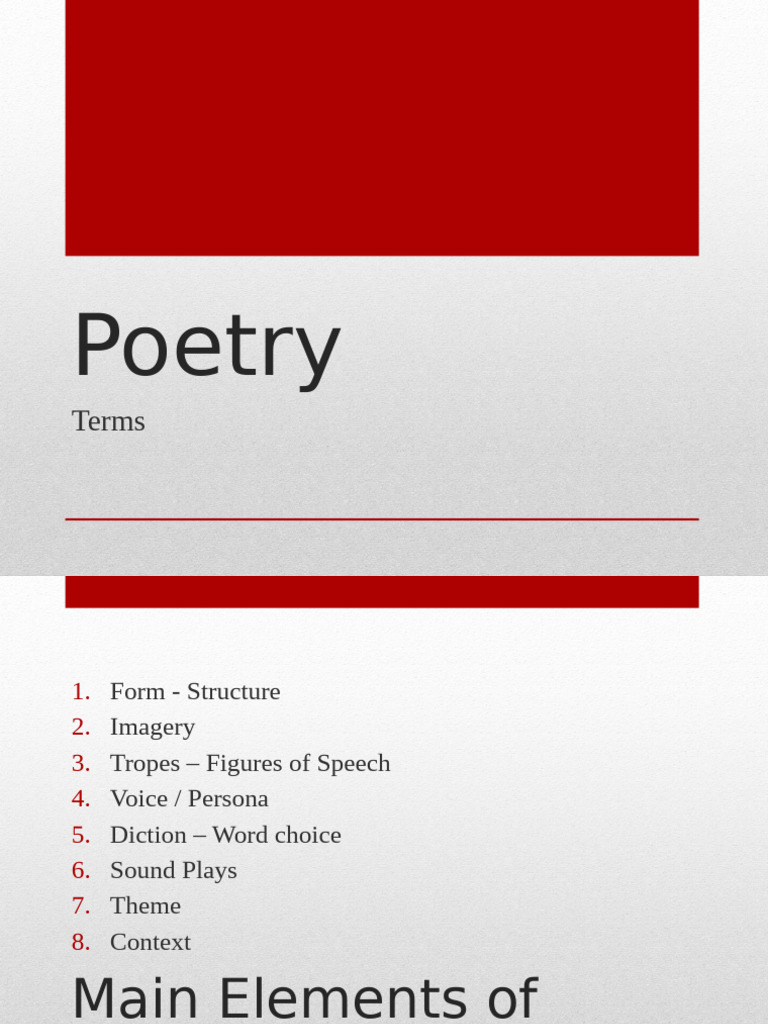 Poetry Terms | PDF | Poetry