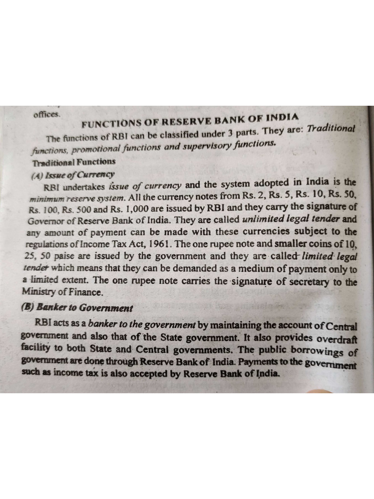 Unit-1 Functions of Rbi | PDF