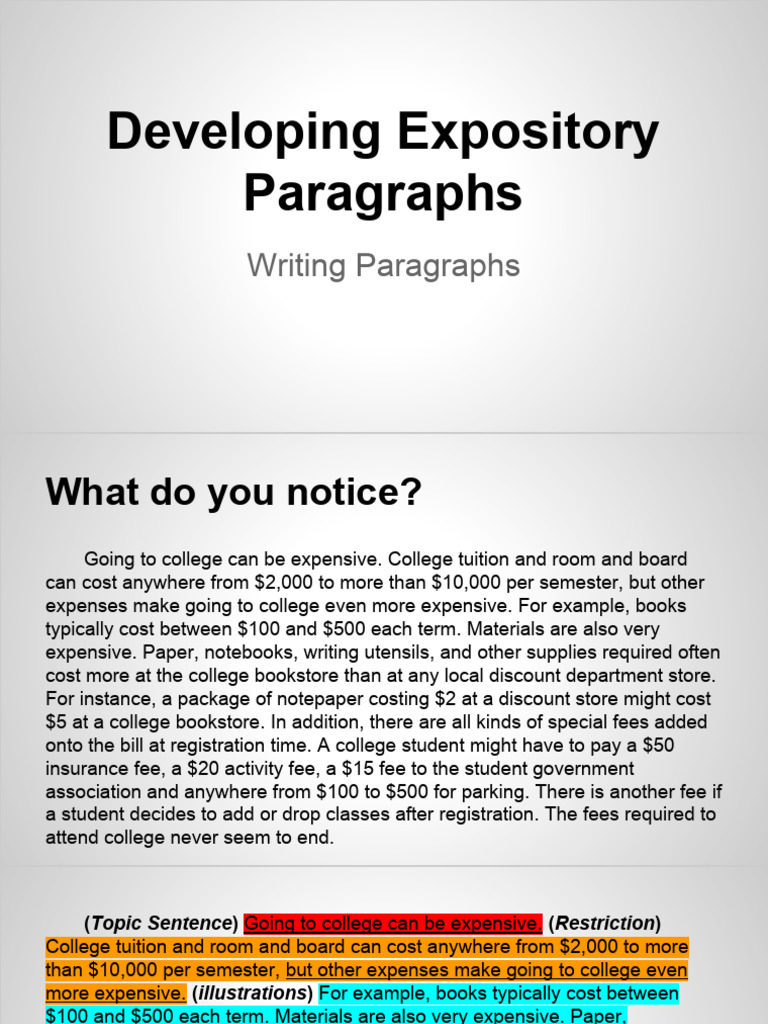 Tric To Developing Expository Paragraphs Essays | PDF | Paragraph