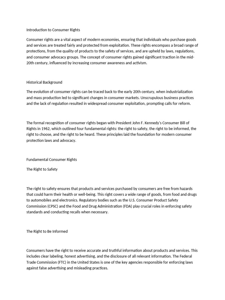 Understanding Consumer Rights Essentials | PDF | Consumer Protection ...