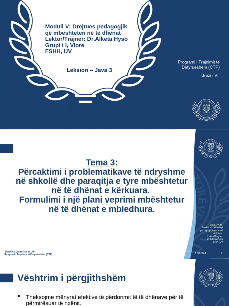 Java 3 - Prezantim Leksion Data | PDF