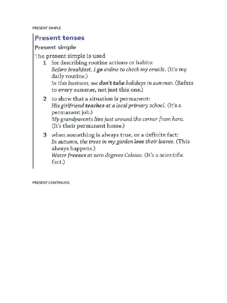 PRESENT SIMPLE | PDF