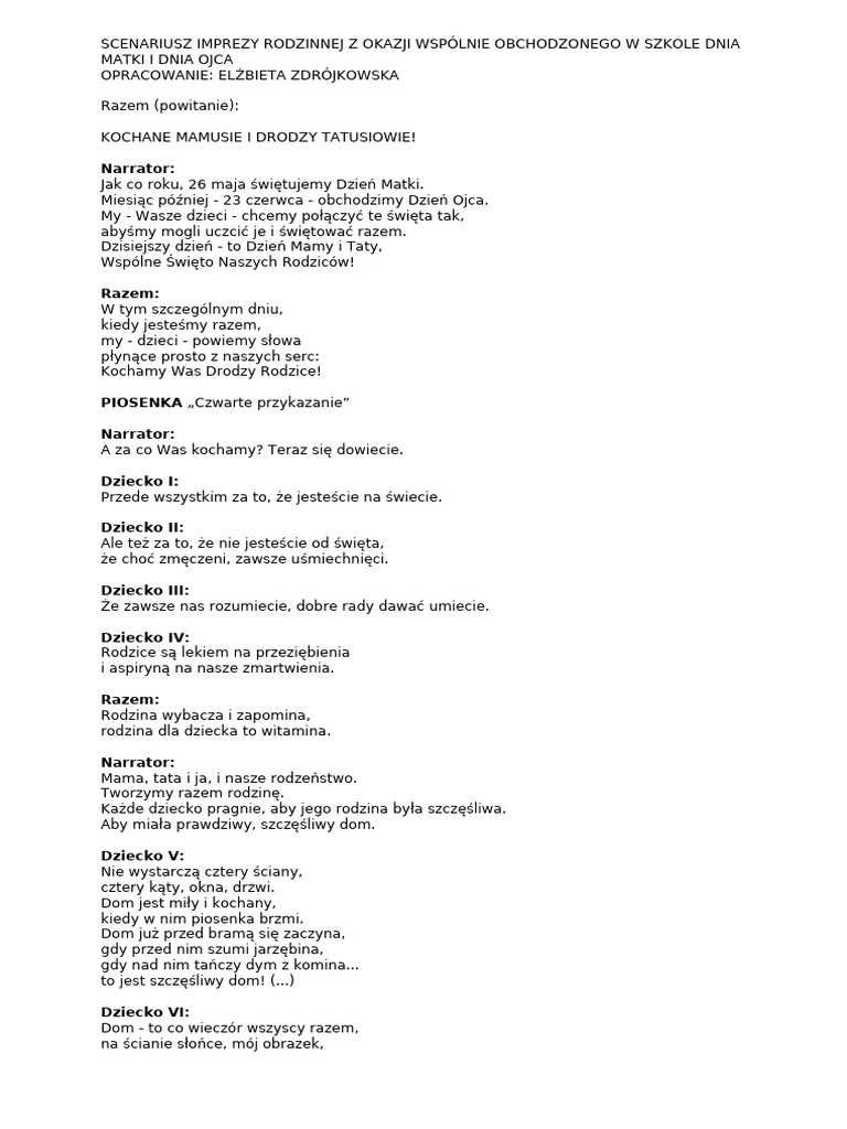 DzieÅ Mamy I Taty 3 | PDF