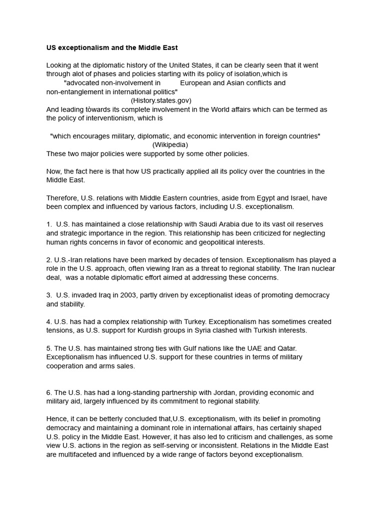 US Policy and Middle East Dynamics | PDF | Middle East | International ...