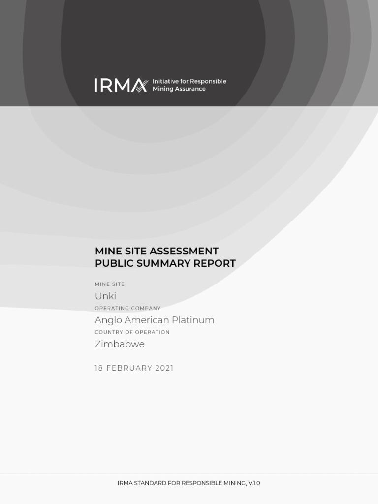 Unki Mine Audit Report Public Summary 18feb2021 | PDF | Audit | Mining