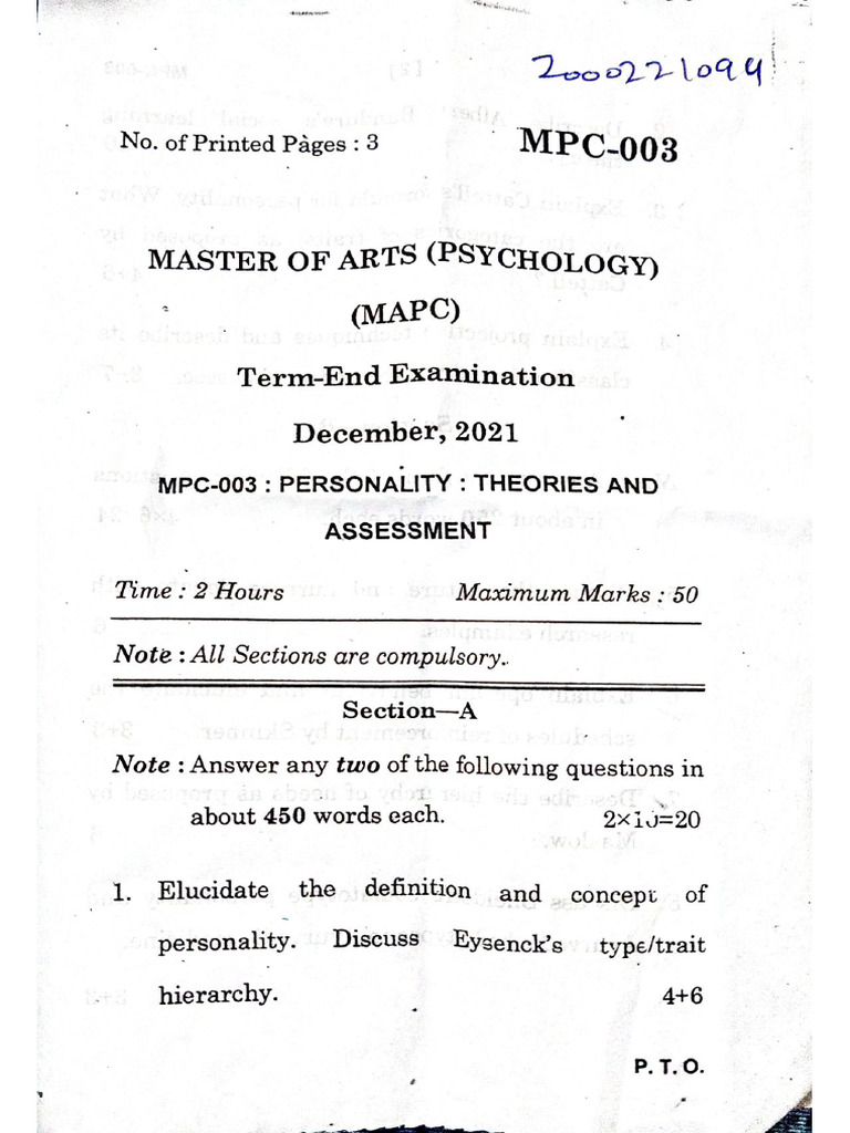 MPC 003 DEC 2021 | PDF