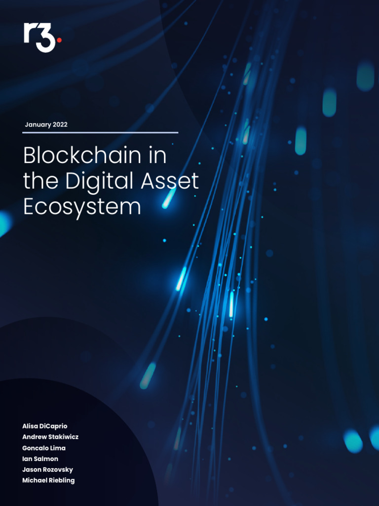 Blockchain Digital Asset Ecosystem R3 WP | PDF | Securitization | Bonds ...