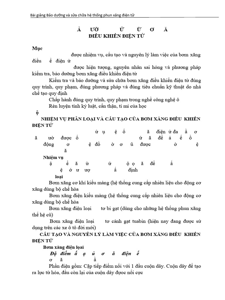BDSC He Thong Bom Xang Dien Tu | PDF